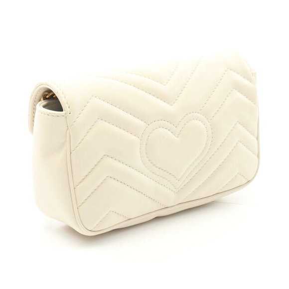 Gucci | Bags | Gucci Gg White Marmont Bag Leather Shoulder Super | Poshmark